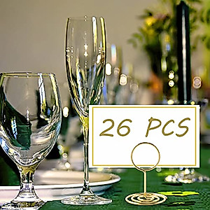 26Pcs Table Number Holders, Place Card Holder, Wire Picture Holder, Small Size Table Card Holders, Photo Holder for Centerpieces, Wedding Reception, Party, Birthday (Gold)