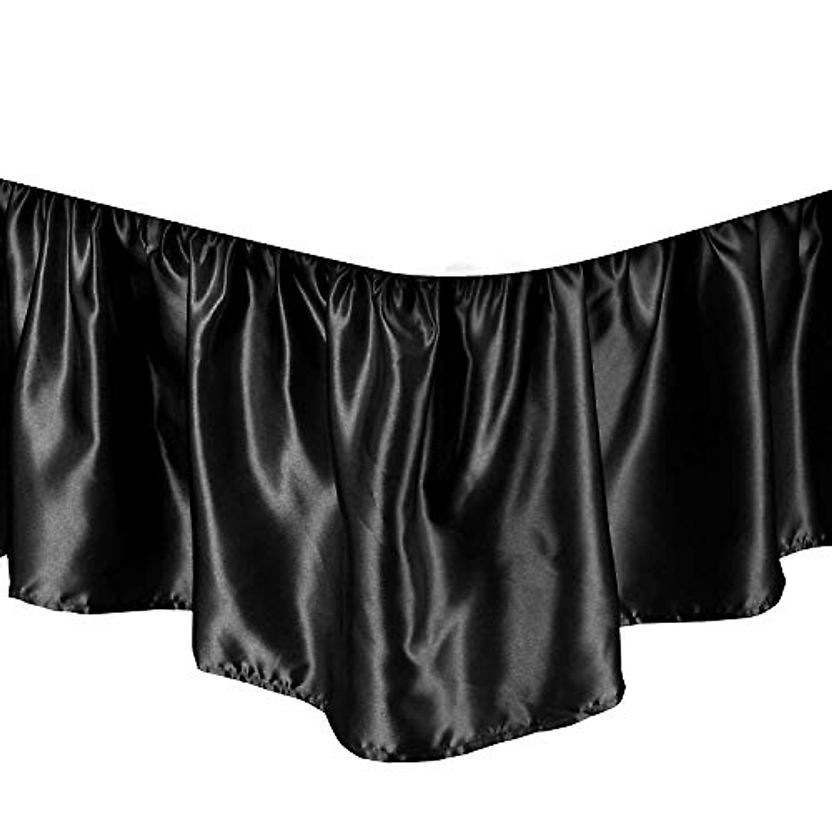 Ultra Soft Silk Like Satin 8 Piece Comforter Set ( Comforter + Duvet Cover + Flat Sheet + Fitted Sheet 15" Deep Pocket + 4 Pillow Cases ) Bedding Set Black , King