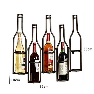 Retro European Wrought Iron Wine Rack Bar Double Creative Simplicity Wall Hanging Wine Cabinet Wine Wine Display Rack Rack Wine Glass Rack J111, PIBM, Brown