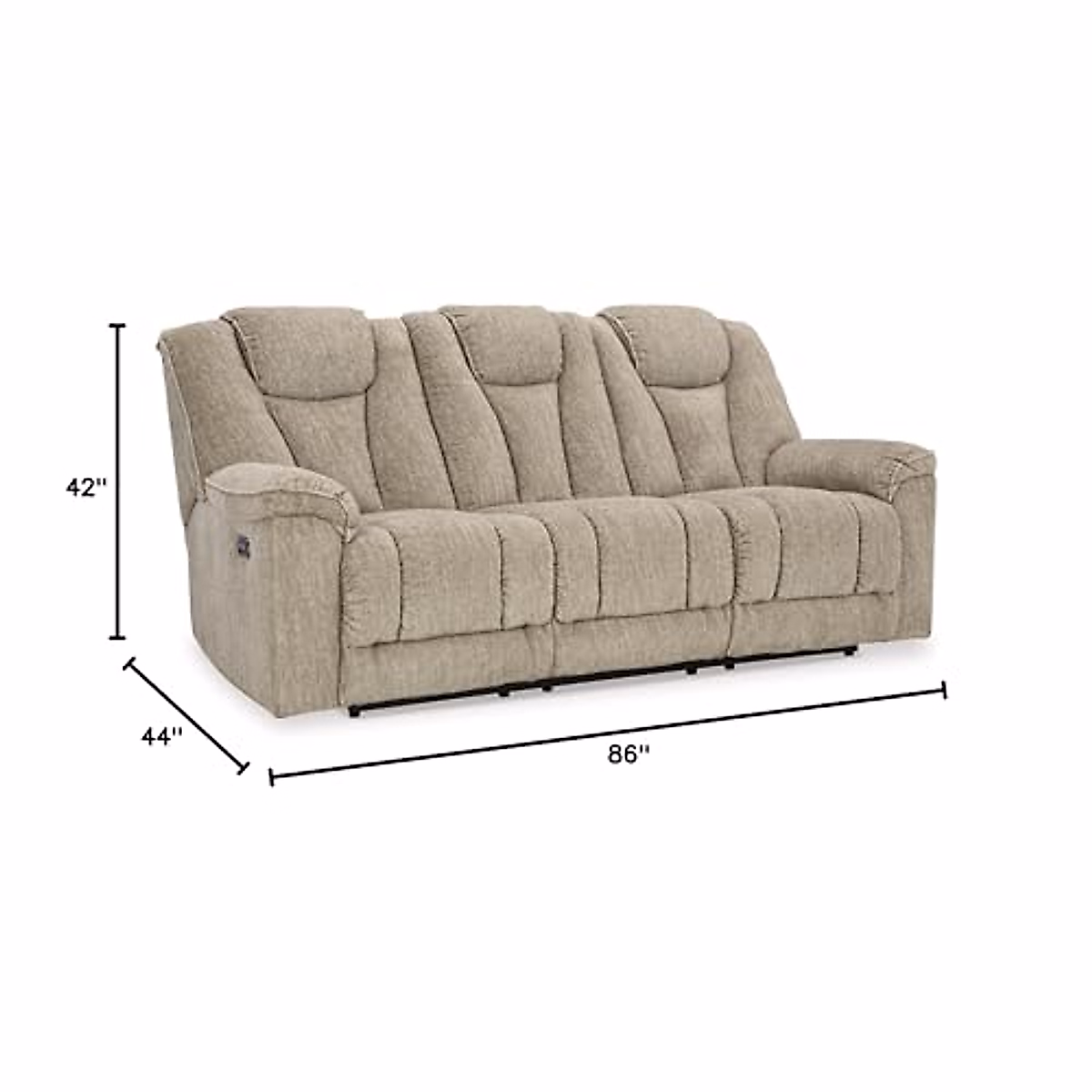 Signature Design by Ashley Hindmarsh Power Reclining Sofa, 86" W x 44" D x 42" H, Gray
