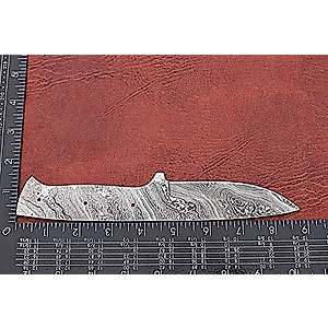 9" Long Straight Back Blank Blade Skinning Knife, Hand Forged Damascus Steel, 4" Scale Space with 3 Pin Hole Space,4.25 inches Cutting Edge