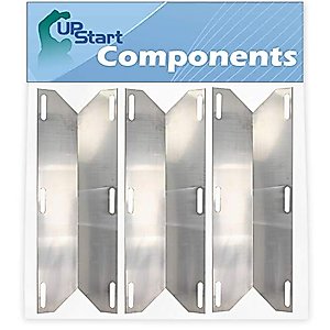 3-Pack BBQ Grill Heat Shield Plate Tent Replacement Parts for Jenn Air 720-0336, 720-0061-LP, 720-0062-LP - Compatible BBQ Flame Tamer, Guard, Deflector, Flavorizer Bar, Vaporizer Bar, Burner Cover