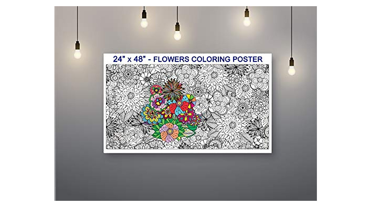 SJPRINTER Giant Coloring Poster for Kids & Adults - Creative Fun