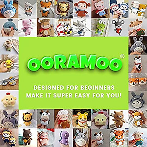 OORAMOO Crochet Kit for Beginners - 4Pcs Succulents, Beginner Crochet Starter Kit for Complete Beginners Adults, Crocheting Knitting Kit with Step-by-Step Video Tutorials