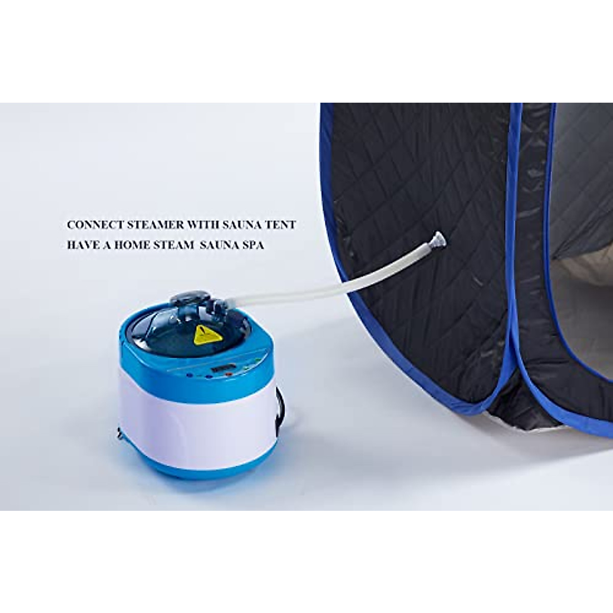 ZONEMEL Sauna Steamer Portable Pot 4 Liters, Stainless Steel Steam Generator with Remote Control, Spa Machine with Timer Display Mist Moisturizing for Body Detox, Home Spa (Blue, US Plug)