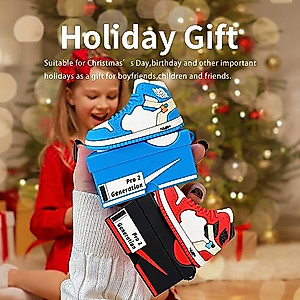 Cute 3D Baskerball Shoes Box Airpods Pro 2nd Generation Case Cover, Silicone Kawaii Airpods Pro 2 Case Cute, Funny Fashion Aesthetic Cool Case for AirPods Pro 2 with Keychain (Blue)