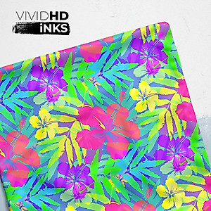 iiRov Summer Design Ink-Fuzed Decorative Throw Pillow - Tropical Fluorescent v1