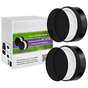 True HEPA with Activated Carbon Filter Compatible with Levoit LV-H132, Part # LV-H132-RF (2 - Pack) FilledwithLove
