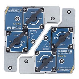 Kadimendium 2Pcs Welding Magnet 2 Switch Welding Holder 90 Degree 28KG Welder Magnetic Holder Angle Support Fixture Welding Clamp
