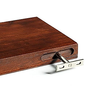 Mark One Home Goods Premium Floating Wood Shelf - Floating Wall Shelves, Hardware and Fasteners Included (2-Tier, 6 Inch Walnut)