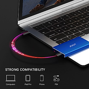 JOIOT Portable SSD 1TB External Solid State Drive - Up to 540MB/s External Hard Drive, USB 3.1 Gen 2 Ultra-Slim External SSD, Blue