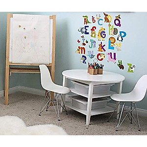 ABC Stickers Alphabet Decals - Animal Alphabet Wall Decals - Classroom Wall Decals - ABC Wall Decals - Wall Letters Stickers - Wall Stickers for Kids ABC Letters - [Gift Included]!