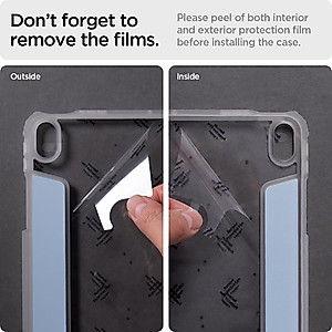 Spigen Ultra Hybrid Pro Designed for iPad Air 11 Inch Case (2024), 10.9 Inch 5th/4th Generation Case (2022/2020) with Transparent Back and Pencil Holder - Black