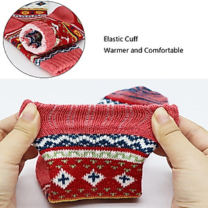 YZKKE 5Pack Womens Warm Wool Soft Cozy Crew Socks for Fall Winter Christmas Gifts Size 5-9