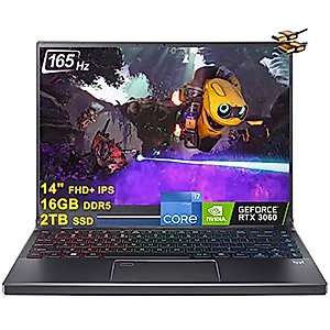 acer Predator Triton 300 SE 14 Gaming Laptop 14" FHD+ IPS 165Hz 12th Generation Intel 14-Core i7-12700H 16GB DDR5 2TB SSD GeForce RTX 3060 6GB RGB Backlit Fingerprint Thunderbolt Win11 + HDMI Cable