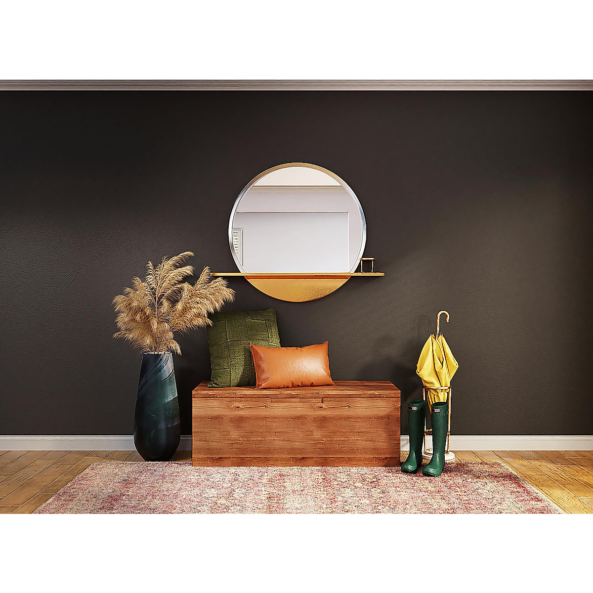 Dimcol Black Contact Paper 15.7"x118" Peel and Stick Wallpaper, Matte Black Wallpaper Self-Adhesive and Removable Decorative Contact Paper for Cabinets,Countertops,Shelve Wall Paper