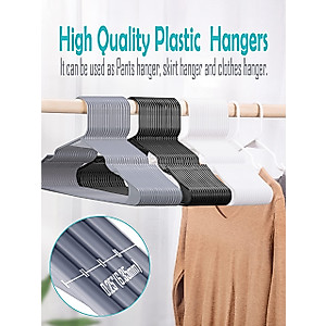 Smartor Plastic Hangers 60 Pack, Tubular Plastic Hangers, Space Saving Clothes Hangers Plastic, Slim Plastic Hanger Shirt Hangers for Clothes, Polo Shirts, Blouses and Short - White