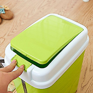 Trash Can Bathroom with Press Lid Creative Kitchen Rectangle Sitting Room Trash Bins Bedroom Waste Container (Orange)