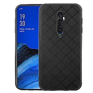 ELISORLI Compatible with Oppo Reno 2 case Rugged Thin Slim Cell Accessories Anti-Slip Fit Rubber TPU Mobile Phone Protection Full Body Silicone Soft Bumper Grip Cover for Reno2 2019 Women Men Black