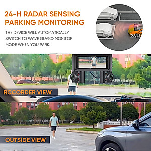 Neideso 360° Dash Cam Car Camera with Hardwire Kit with 24 Hour Radar Detection Parking Monitoring