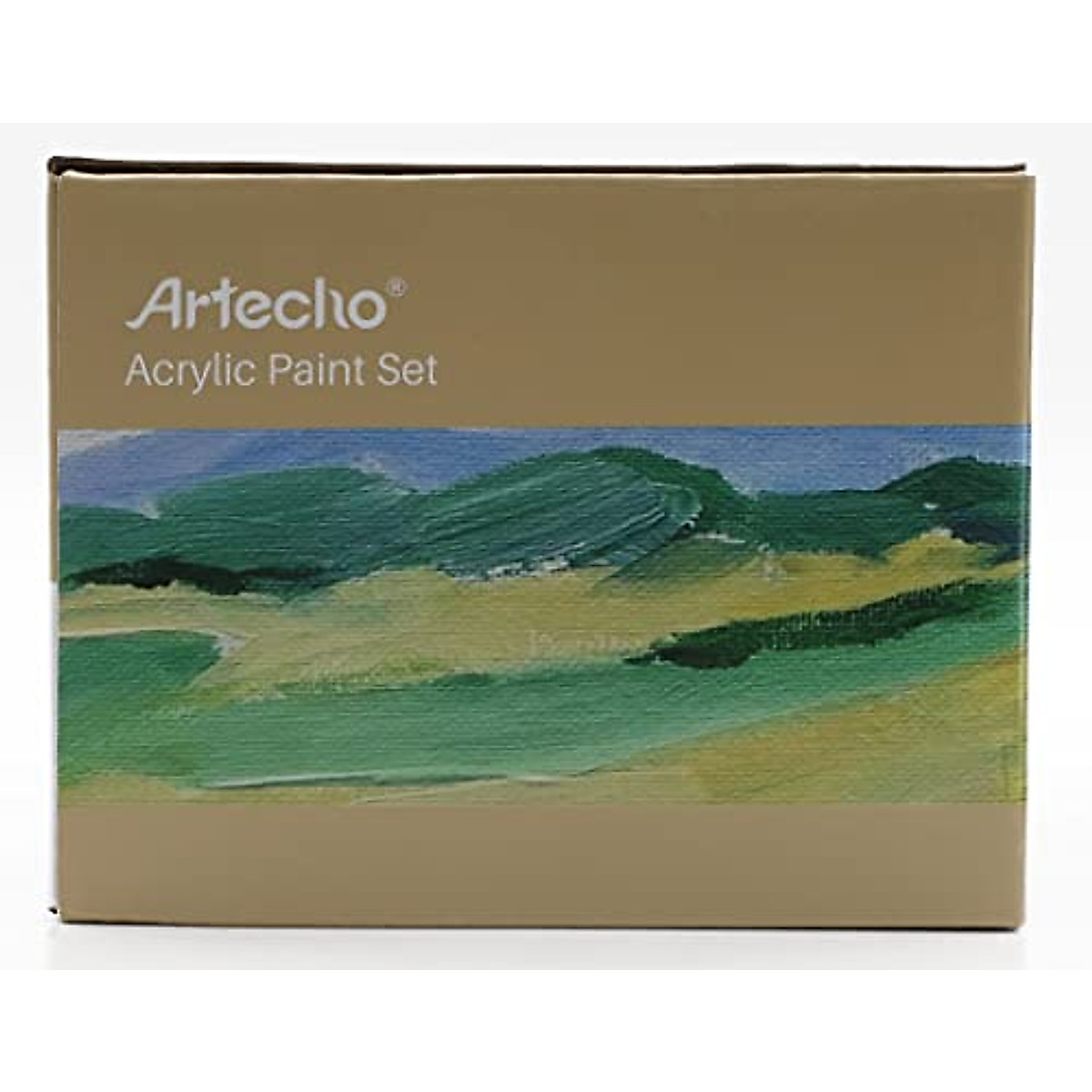 Artecho Acrylic Paint Set 24 Colors 2oz/59ml, Art Craft Paint for Art Supplies, Paint for Canvas, Rocks, Wood, Fabric and Ceramic, Non Toxic Paint for Artists, Students, Beginners and Adults