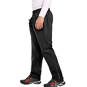 JAEZZIY Mens Rain Pants,Waterproof Rain Over Pants,Windproof Lightweight Rain Pants for Rain Outdoor Work,Golf,Fishing,Hiking (Black, XL)