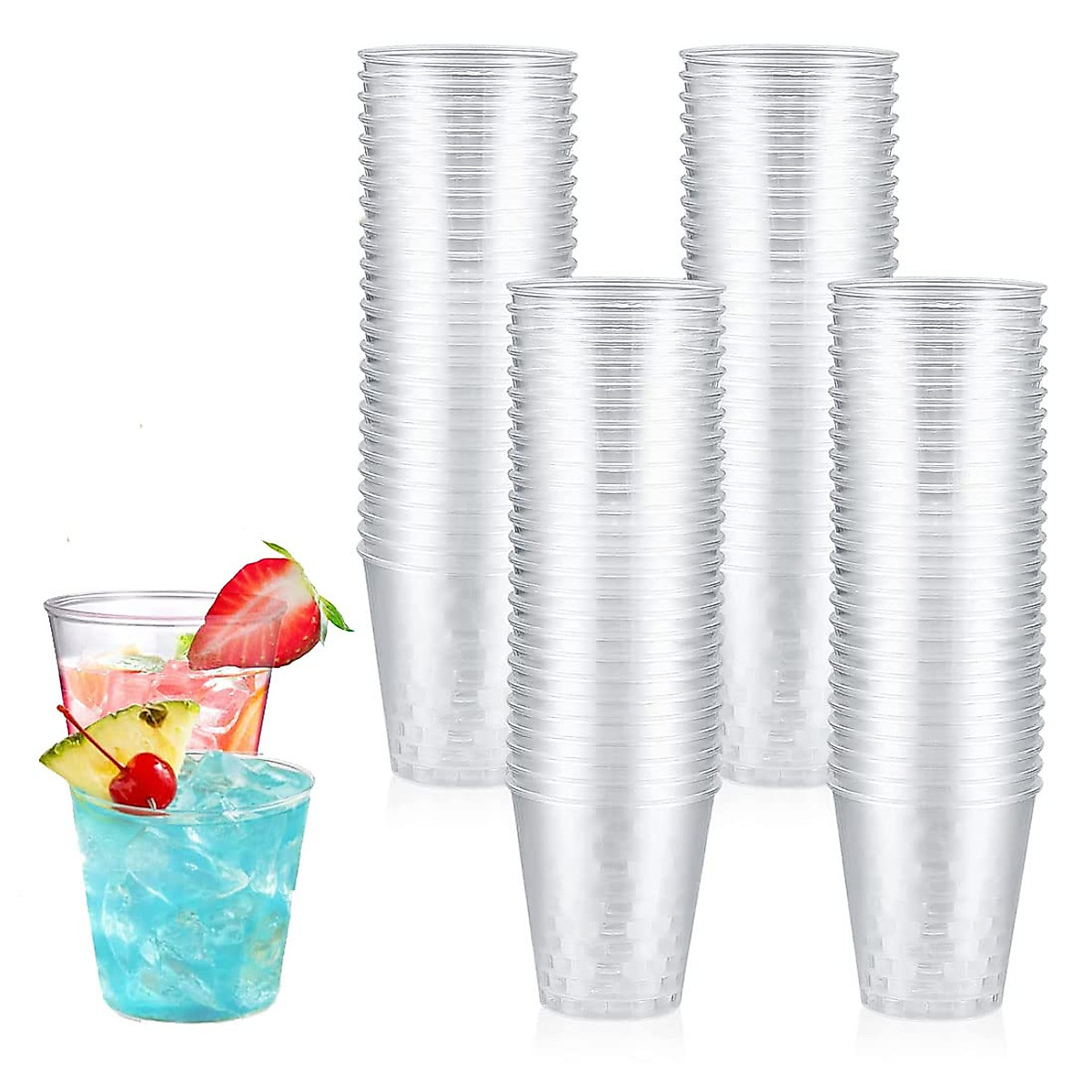 TuTuYa 100 Pack Plastic Shot Glasses, 1.7oz/50ml Hard Thicked Plastic Shot Cups, Clear Reusable Shot Glasses Plastic Fit for Birthday, Wedding, Festival, Party