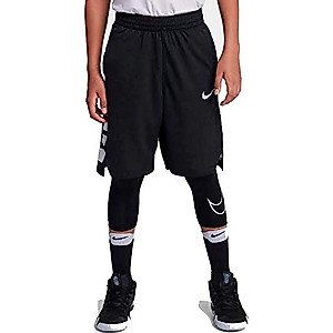 Nike Boys' Elite Stripe Short (Little Big Kids) (Small, Black/Black-White)