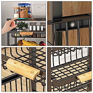 Household Vegetable Storage Trolley, Large Storage Multi-Layer Kitchen Gap Storage Basket, for Bathroom Bedroom,6 Tier