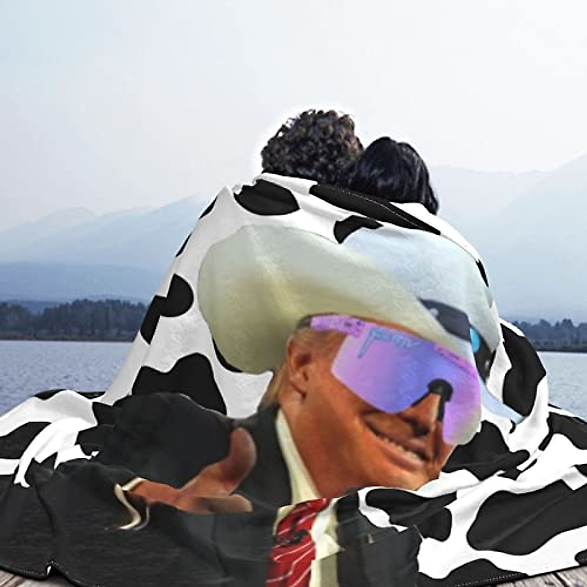 Cow Print Cowboy Blanket Throw Blanket Ultra Soft Blankets Warm Lightweight Flannel Blanket 50"x40"