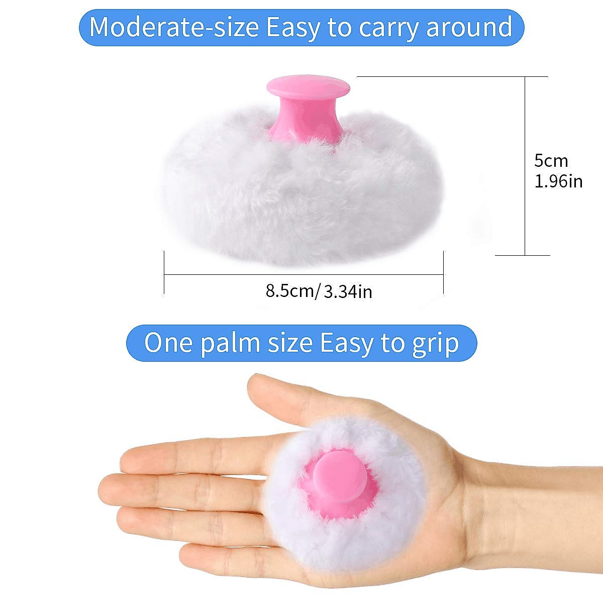 2pcs-Baby Body Cosmetic Powder Puff Kit Sponge Box Case Container(Blue&Pink)