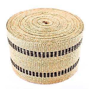 Upholstery/Craft Jute Webbing (Burlap) 3.5 Inches X 10 Yards-Natural W/Black Stripes