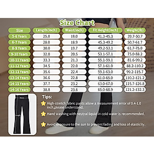 Girls Bootcut Yoga Pants with Pockets Size 8 Years Old Black Stretch V Cross Flare Leggings for Kids Running