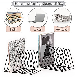 Mr. Pen- Triangle Wire Magazine Holder, 9 Slots, 2 Pack, Triangle Desk Organizers, Metal Wire Magazine Holder, Vinyl Holder, Magazine Holder for Desk, Vinyl Record Organizer, Vinyl Rack, Magazine Rack