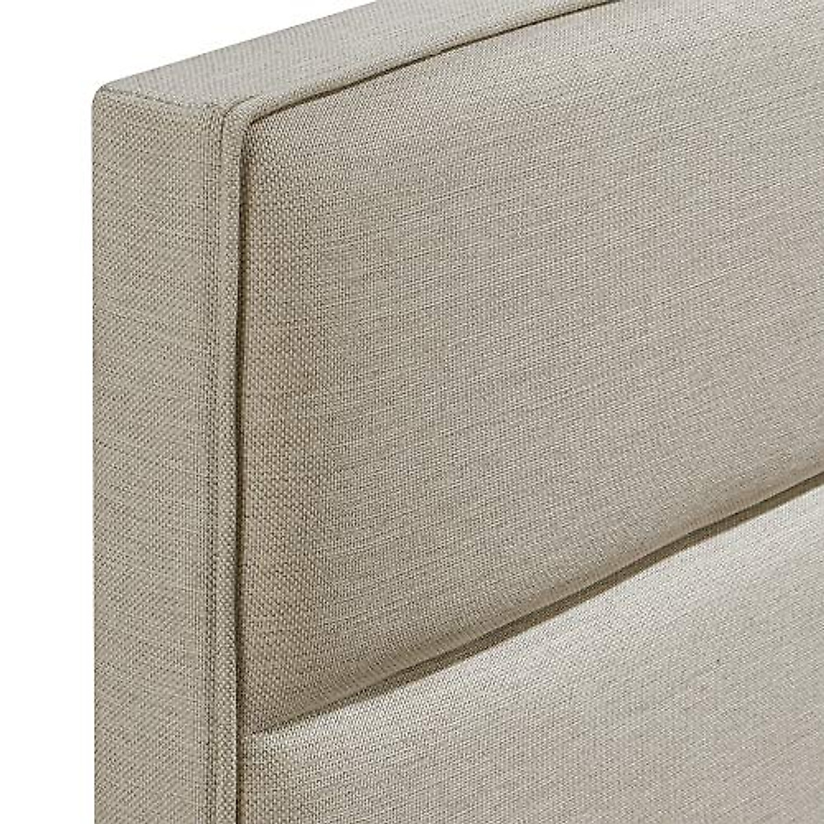 Serta Palisades Collection Upholstered Padded Headboard Modern Tufted Design, Soft Linen-Textured Fabric, Eastern King, Beige