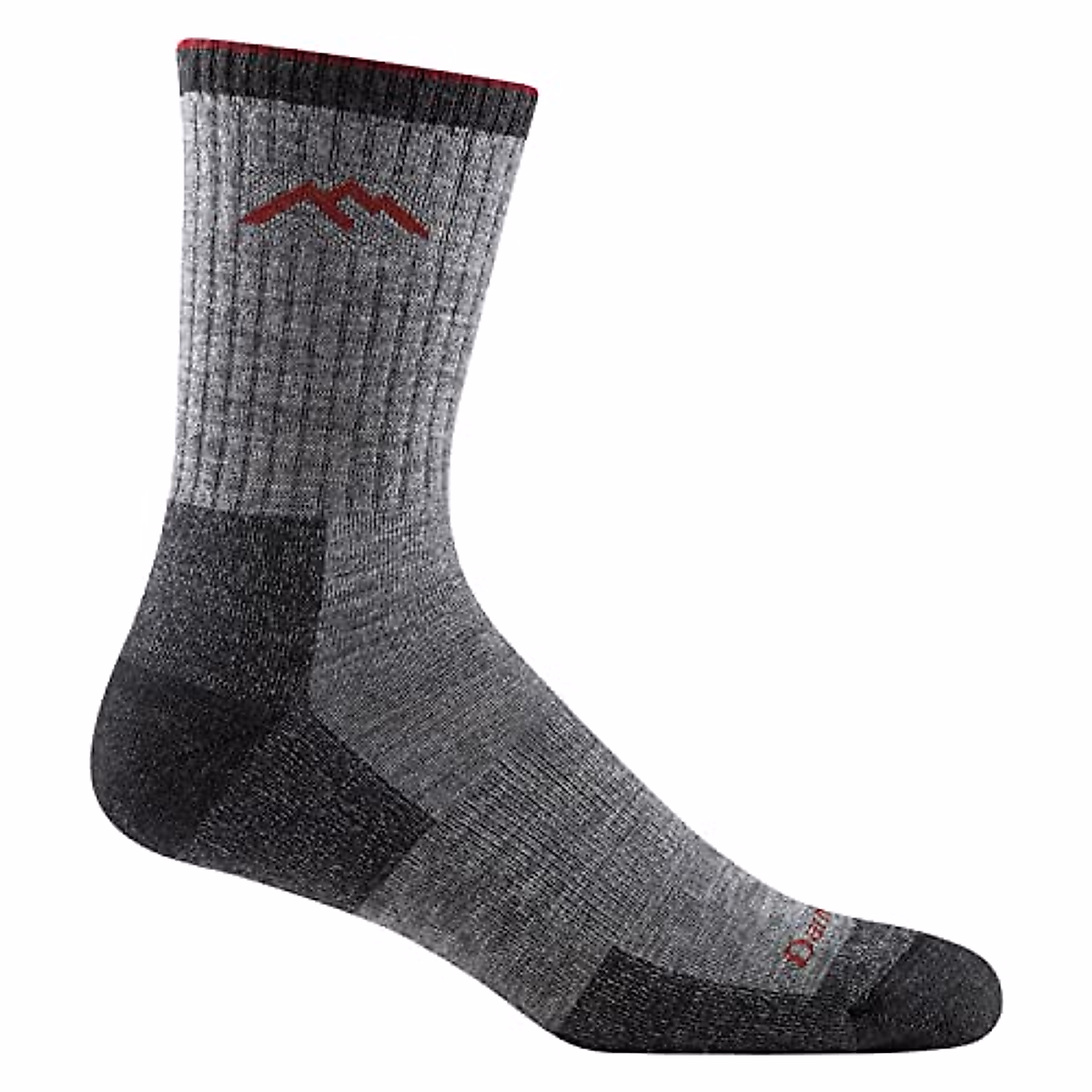 Darn Tough 1466 Men's Merino Wool Micro Crew Cushion Socks, Charcoal, Large (10-12)