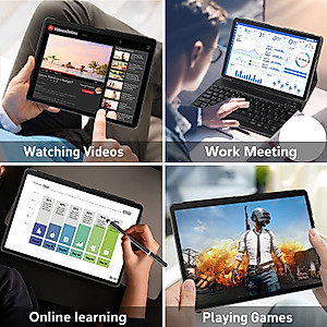 MEBERRY 2023Updated Android 11 Tablet : 10.1-inch Ultra-Fast 4GB/RAM,64GB/ROM Tablets-8000mAh Battery-2.4G+5G WiFi Support - Bluetooth Keyboard | Mouse | M7 Tablet Cover and More Include - Metal Gray