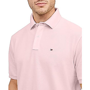 Tommy Hilfiger Men's Short Sleeve Polo Shirt in Classic Fit, Pebble Pink 2X-Large