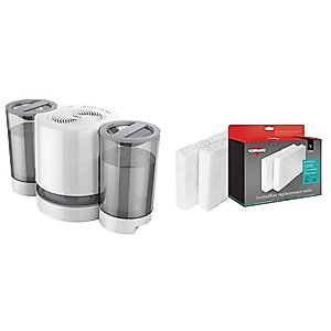 Vornado EV200 Evaporative Whole Room Humidifier with SimpleTank, 1.5 Gallon Capacity, White & MD1-0002 Replacement Humidifier Wick (2-Pack),White