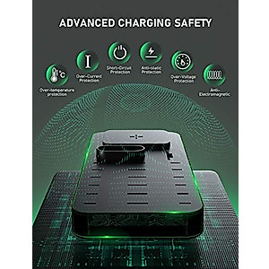 Wireless Charging Station for Multiple Devices, 8 in 1 USB Charging Dock with 10W Wireless Charger and 9 Short USB Cables for Phone/Tablets-Black
