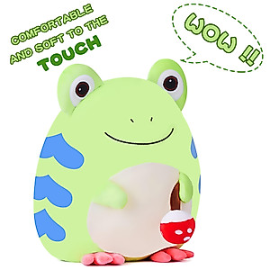 PLAYNICS Large Tree Frog Plush Pillow Stuffed Animal Toy,Big Size Cute Soft 14" Fat Kawaii Hugging Cuddle Huggable Plushie,Gift for Kids (Tree Frog)