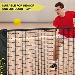 Portable Pickleball Net Outdoor, 22 FT Pickleball Net Regulation Size with Carrying Bag, Pickleball Nets System with Interlocking Metal Frame and Strong PE Net for Driveway