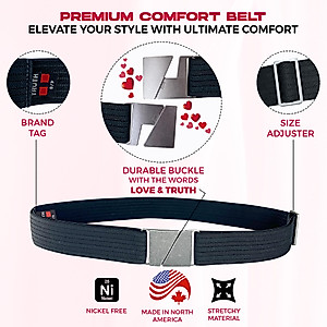 Truth Belts for Women - Adjustable Stretch Belt for Natural Fit - No Show Women Belt for Jeans, Pants, and Plus Sizes
