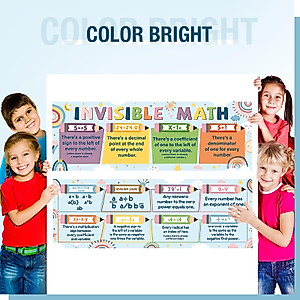 Fulmoon 2 Pcs Educational Math Posters Invisible Mathematics Concept Posters Classroom Banner Decoration Bulletin Board and Wall Decor for Elementary Middle School Supplies (Boho)