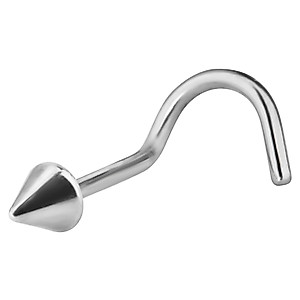 Forbidden Body Jewelry 20g Surgical Steel Nose Screw with Steel Spike