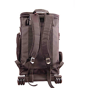 Gator Cases Lightweight Rolling Backpack Case with Pull Handle; Fits 25-Note Micro Controllers and Laptop (GK-LT25W),Black