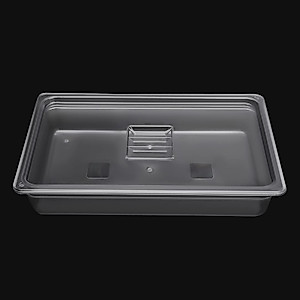 DYNAMI 6 Pack Food Pans with Lids,Full Size 4in Deep Commercial Clear PC Square Food Storage Containers,Heat-Resistant,Freezer-Safe To Store Vegetables,Fruits, Meats, Grains, for Kitchen Restaurant