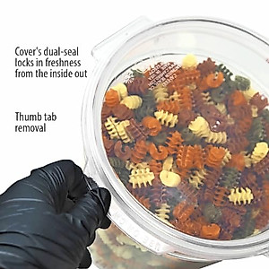 Cambro Food Storage Container with Lid (2 Pack) - Round Series - 4 QT (Quart) - Commercial Grade for Food Prep (Clear)