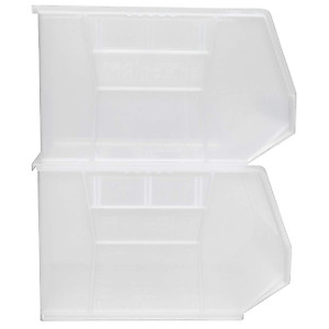 Akro-Mils 30270 AkroBins Plastic Hanging Stackable Storage Organizer Bin, 18-Inch x 16-Inch x 11-Inch, Clear, 3-Pack