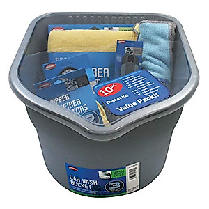 Carrand 94108VA Car Wash Bucket Kit (10-Piece) , Gray